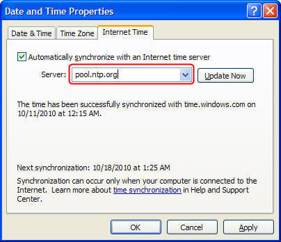 Aggiornare la lista dei time servers su Windows XP | GiardiniBlog