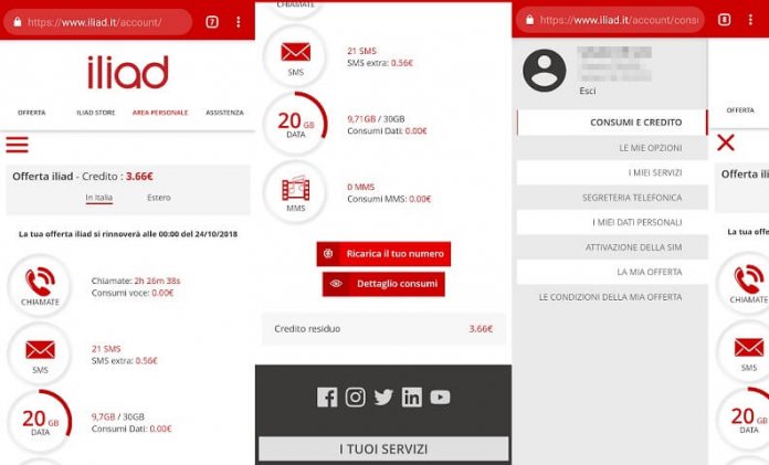 App ufficiale Iliad, tutti i modi per consultare l'area personale