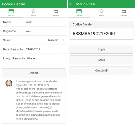 Codice Fiscale Inverso - Calcolo codice Fiscale | GiardiniBlog