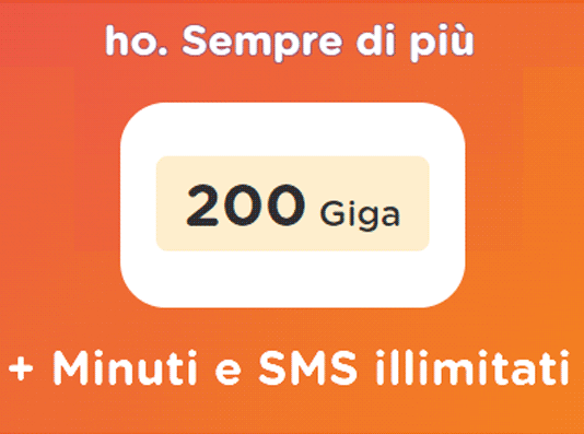 ho. Sempre di più, la nuova offerta con 200 GB al mese per navigare ovunque
