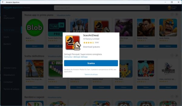Come installare app mobile su Windows 11 con Amazon Appstore