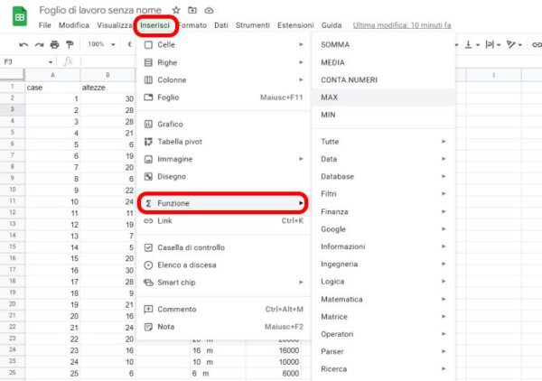 7 formule utili per Google Fogli (Sheets) | GiardiniBlog