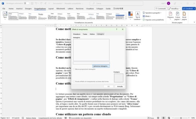 Come aggiungere uno sfondo su Word | GiardiniBlog