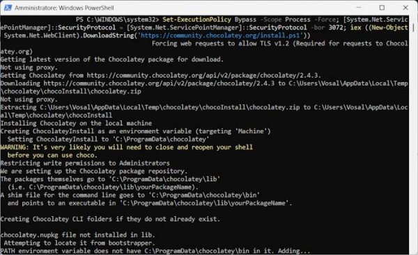 Come usare Chocolatey il package manager di Windows